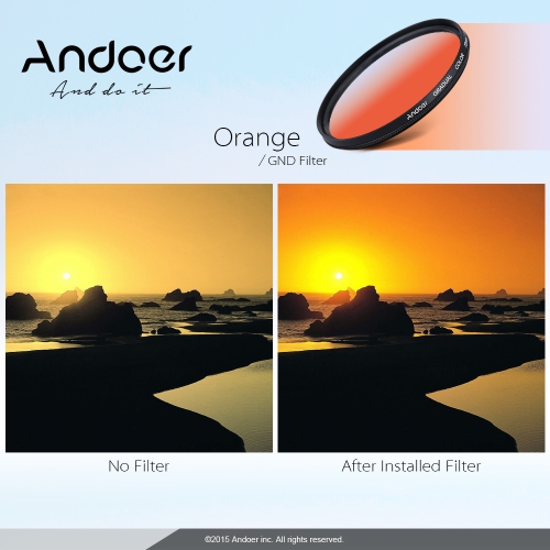 Andoer Professional 55mm GND Graduated Filter Set GND4(0.6) Gray Blue ...
