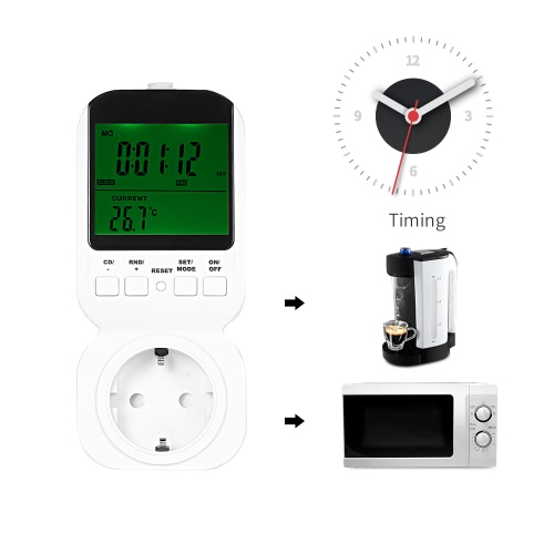 Multi-functional Thermostat Timer Switch Socket with Temperature Probe Digital Clock LCD Display ...